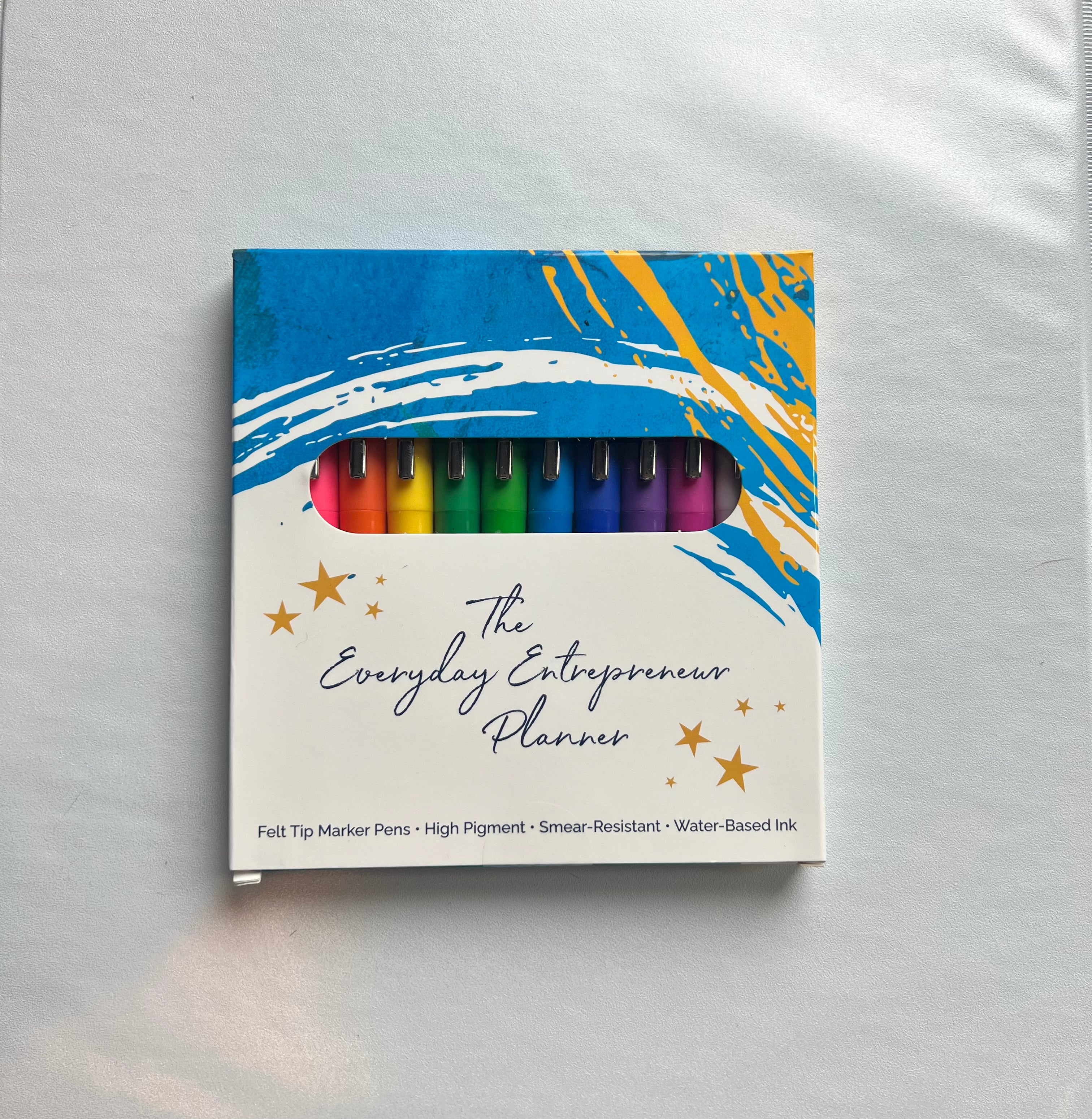 Set of 12 Felt Tip Marker Pens – Work From Your Happy Place